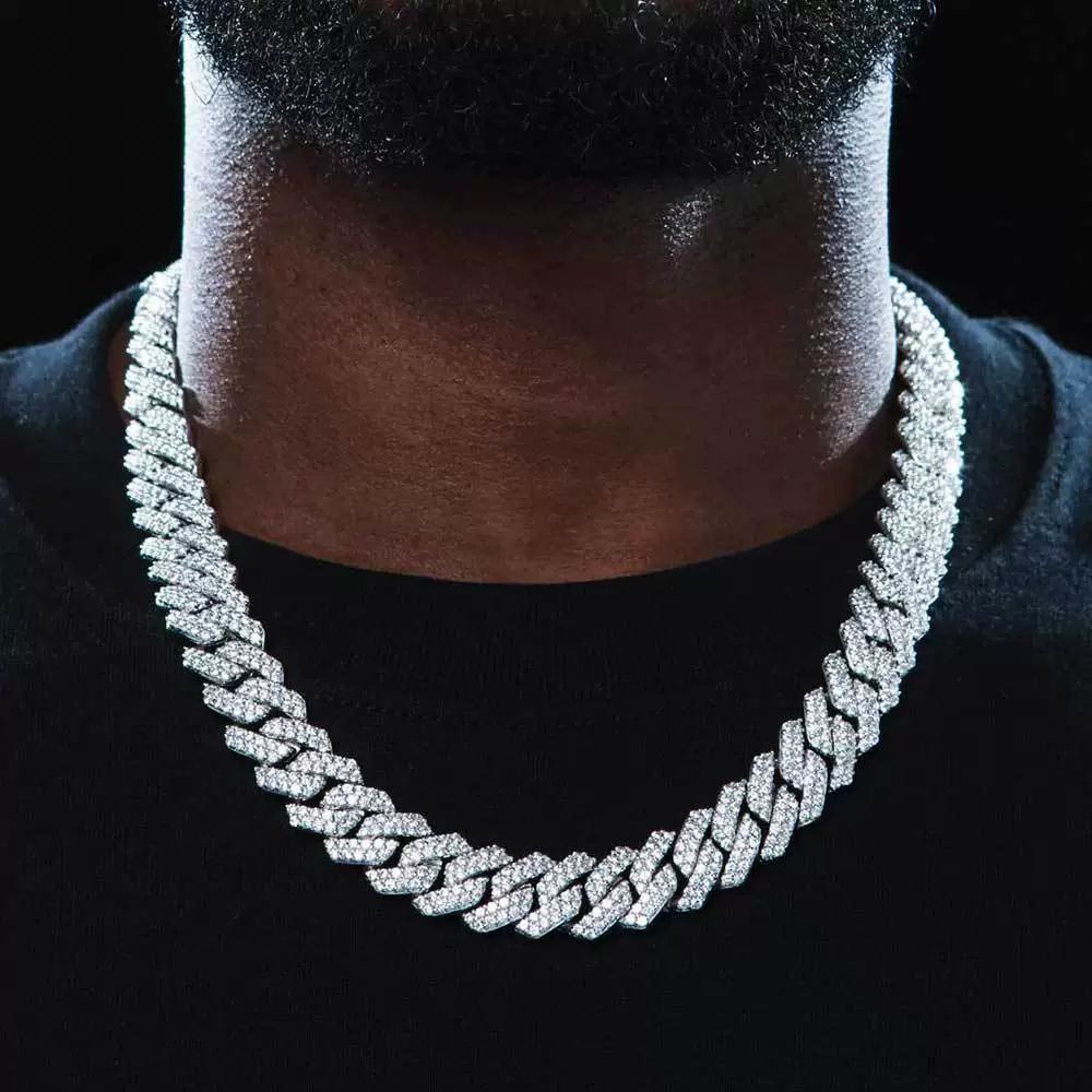 Hip Hop Cuban Link Chain Men Zircon Diamond Necklace Luxury Gift ...