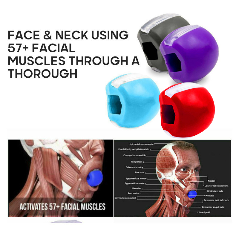 Jaw Line Exerciser Ball Face Muscle Trainer HD Full Coverage JawLine ...