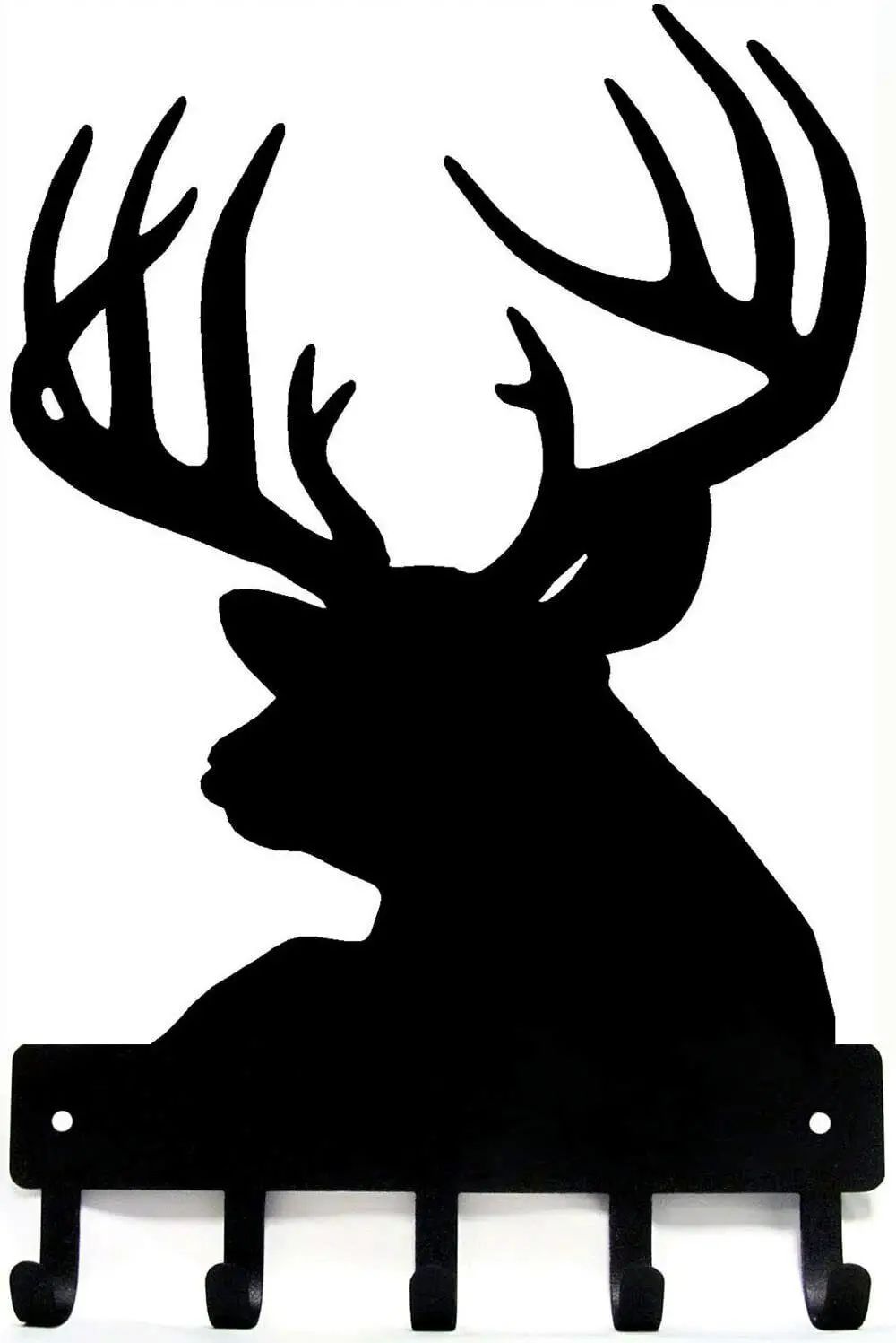 Buck Head Deer Key Rack Hanger - 6 inch Wide/9 inch Wide Metal Wall Art ...