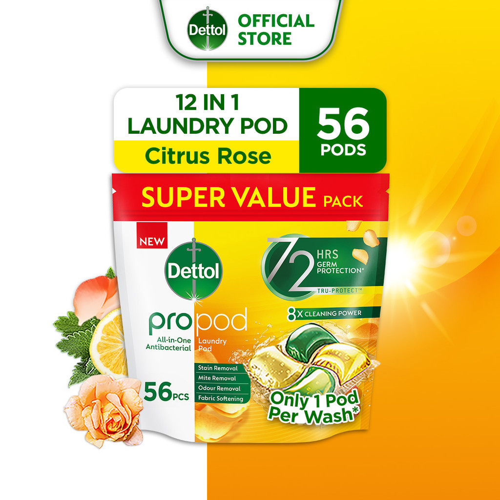 [Indoor Drying] Dettol All-in-One Laundry Capsule 56s Laundry Pod ...