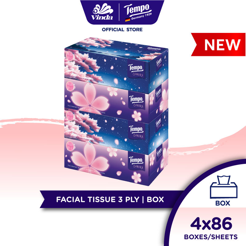 Tempo Box Facial Tissue 3ply Sakura Limited Edition (4x86s) | Shopee ...