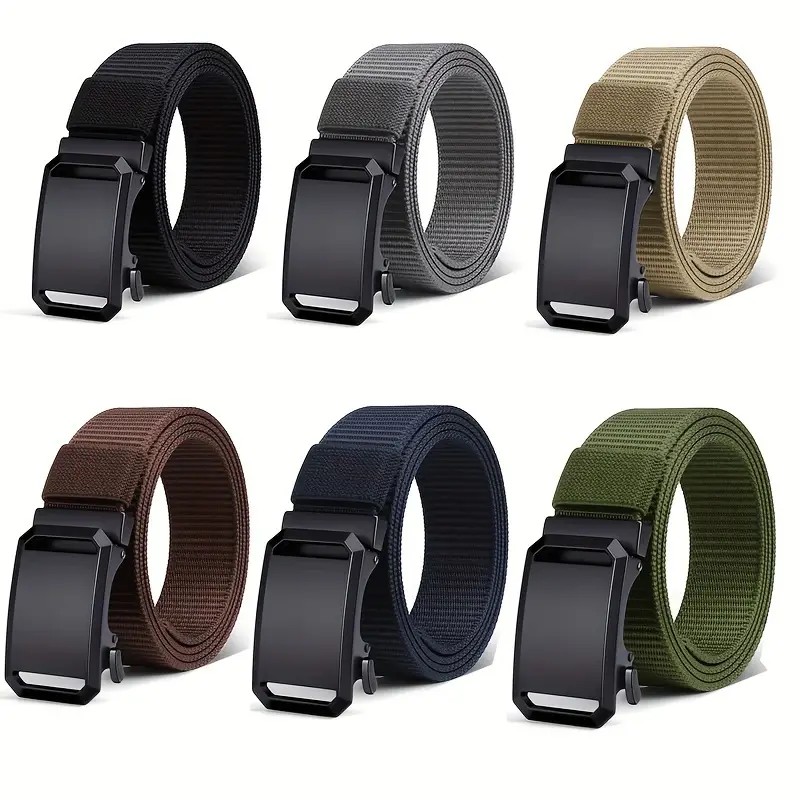 Men's Automatic Buckle Tactical Belt - Functional Casual Canvas Nylon ...