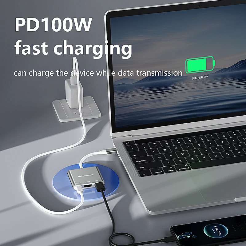 3-in-1 Aluminum Type C Usb Hub with 4k Hdmi and Usb 30 for Tv ...