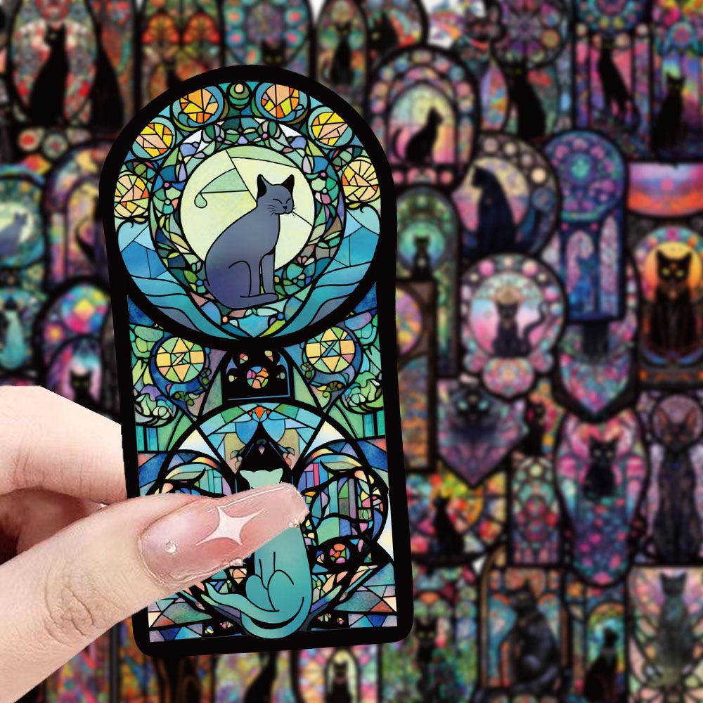 50Pcs Gothic Dark Cat Series Graffiti Stickers for Suitcases Mobile ...