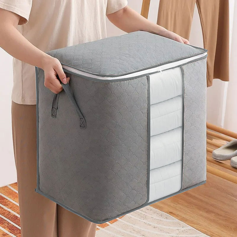 1Pc/2Pcs Large Capacity Non-Woven Storage Box For Clothing And Bedding ...