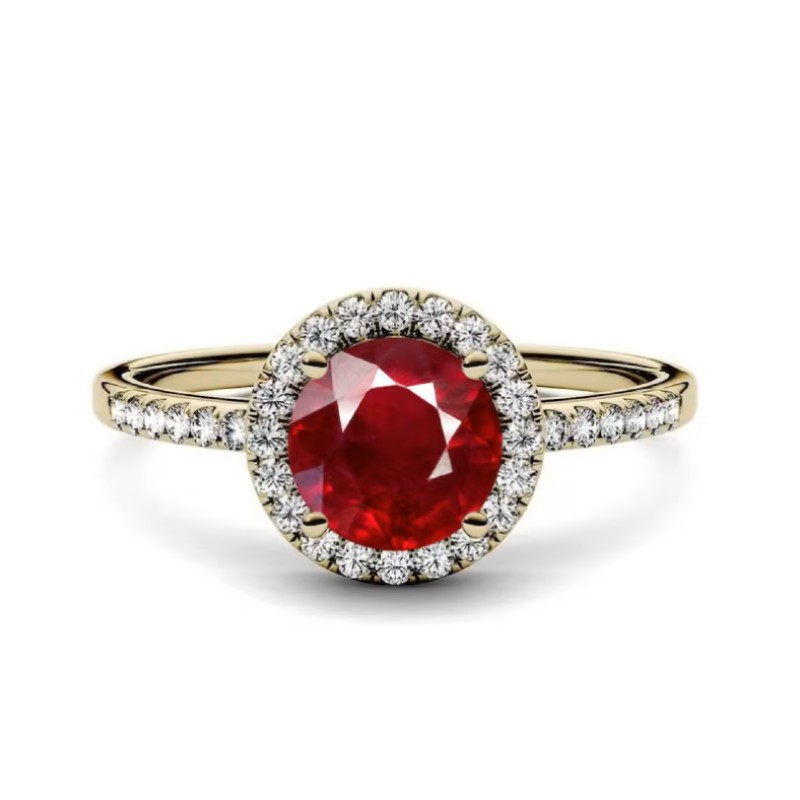 Luxurious and elegant wine red zirconia women's ring set in wine color ...