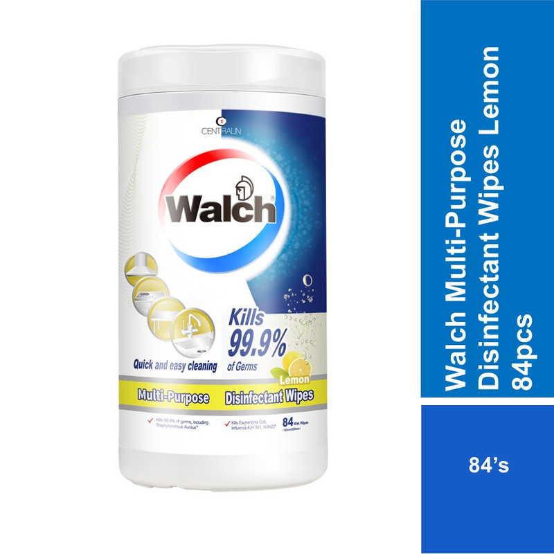 Walch Multi-Purpose Disinfectant Wipes Lemon 84pcs | Shopee Malaysia