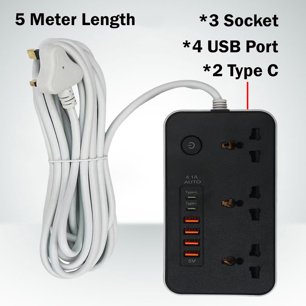 Universal Power Socket Extension (TB-T14) - High Efficiency USB Power ...