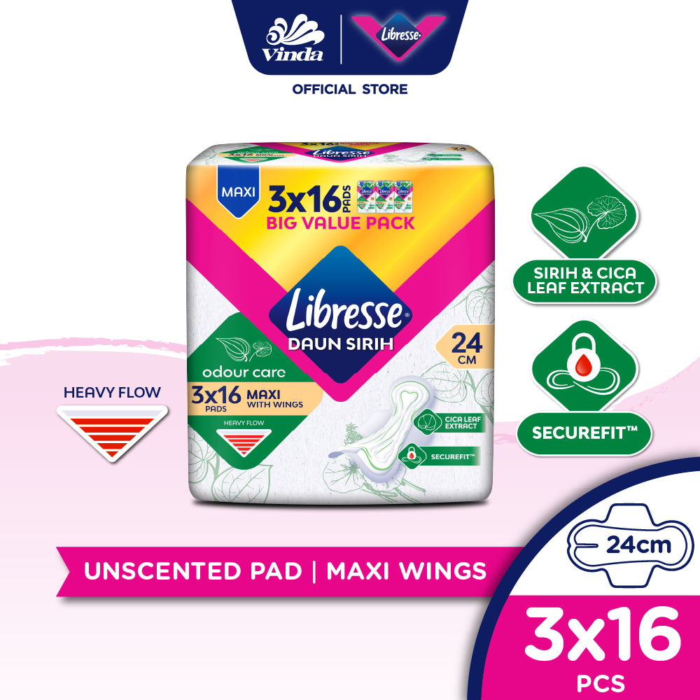 Libresse Odour Care Maxi Wings 24cm (3x16s) | Shopee Malaysia