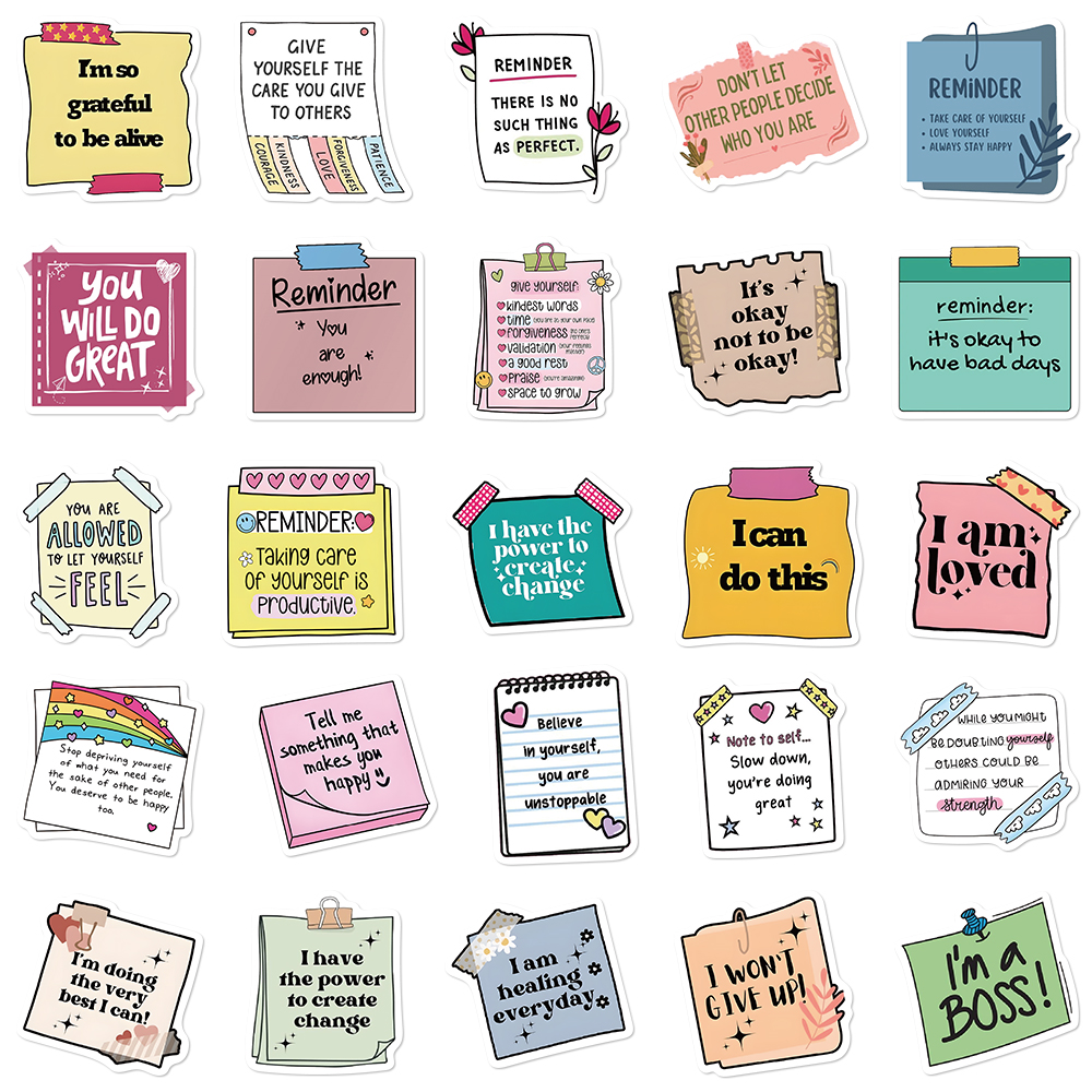 New 50PCS Motivational Quote Stickers - Waterproof Vinyl Decals for ...