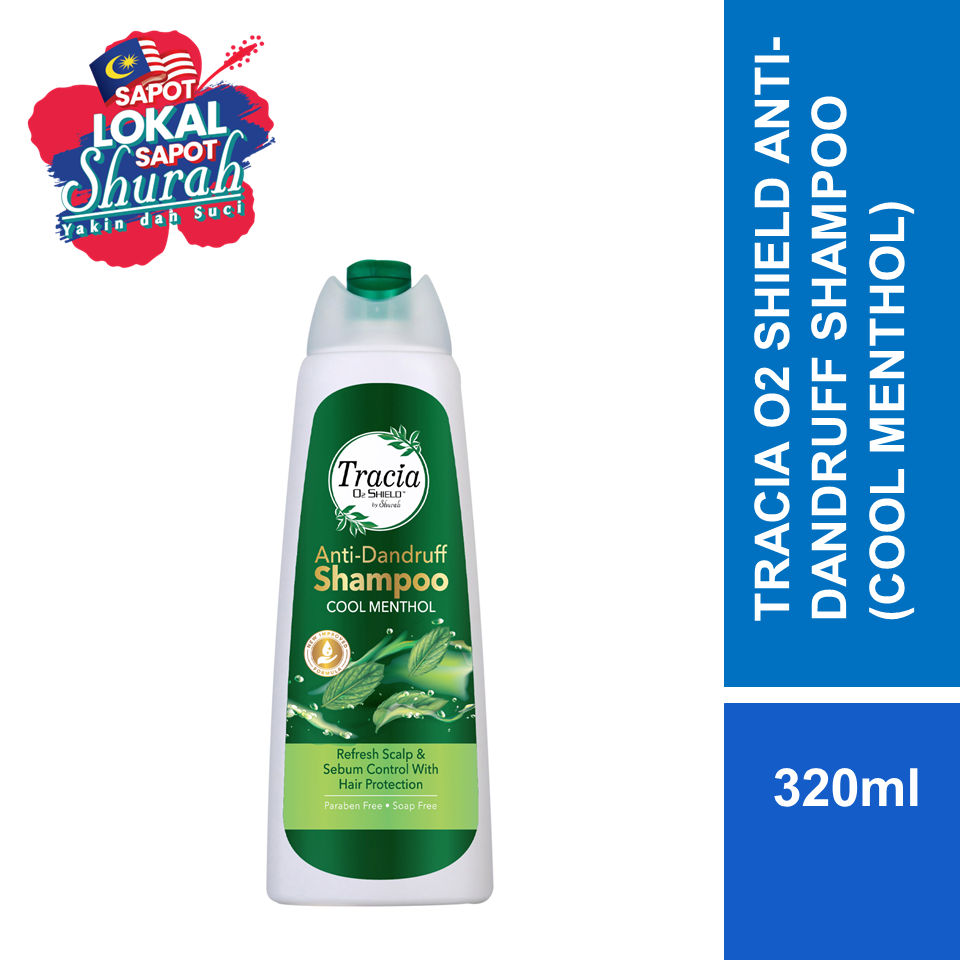 Tracia O2 Shield Anti-Dandruff Shampoo - Cool Menthol (320ml) | Shopee ...