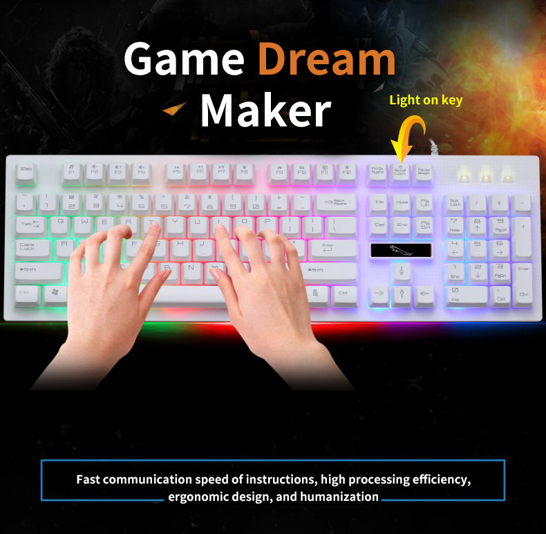 G20 Floating Windows Wired Keyboard, USB Plug & Play, Full Size, Spill ...