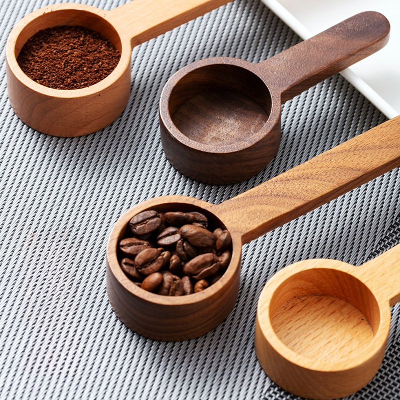 Black Walnut Beech Coffee Measuring Bean Spoon Solid Wood Measuring ...