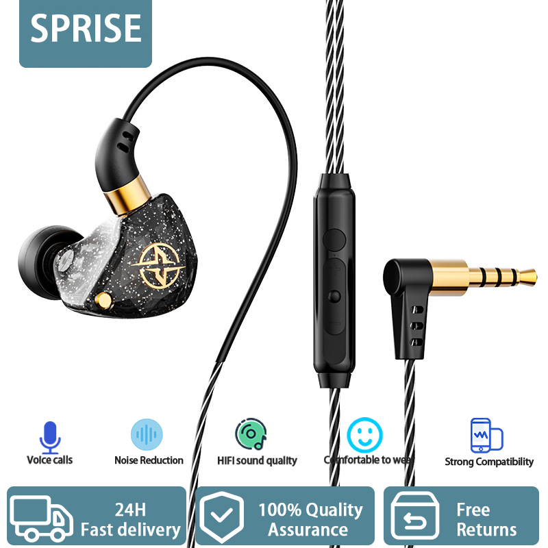 SPRISE New X6 Deep Bass Dynamic In-Ear Earphones With Mic Stereo Wired ...