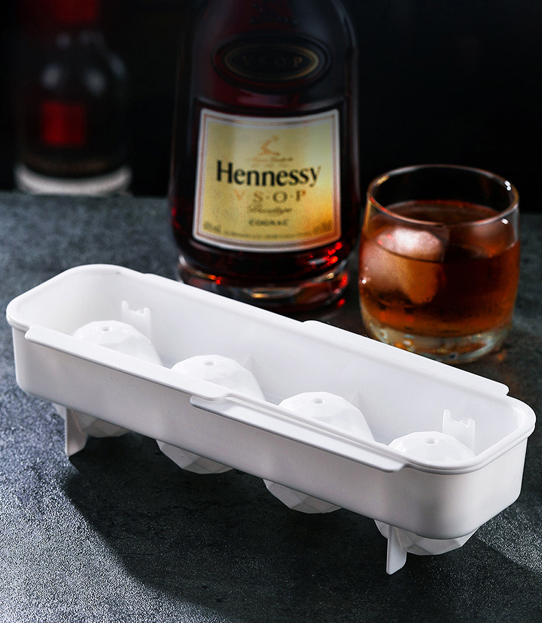 Round Ice Ball Ice Tray Mold with Lid Creative Ice Cube Box for ...