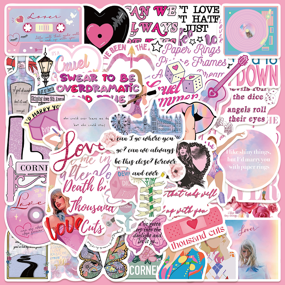 50PCS Taylor Swift Lover Graffiti Stickers Waterproof PVC Cartoon ...
