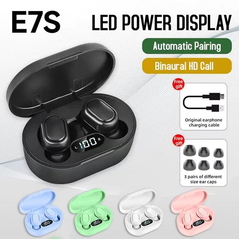 Original E7S TWS Earphone Bluetooth Headphones TWS Wireless Bluetooth Headset with Mic LED ...