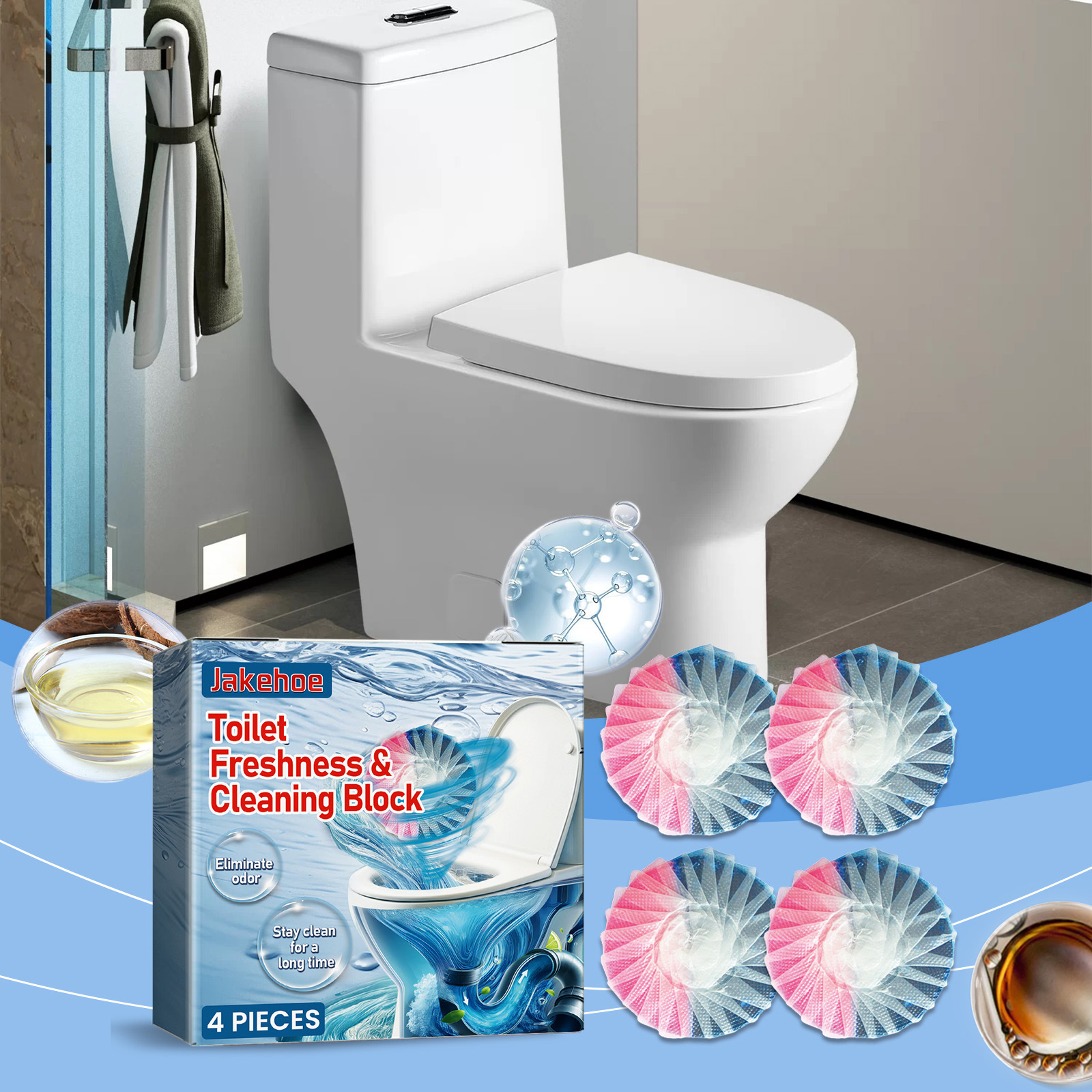 Jakehoe Toilet Freshness&Cleaning Block Toilet Rest Room Clean Faint ...