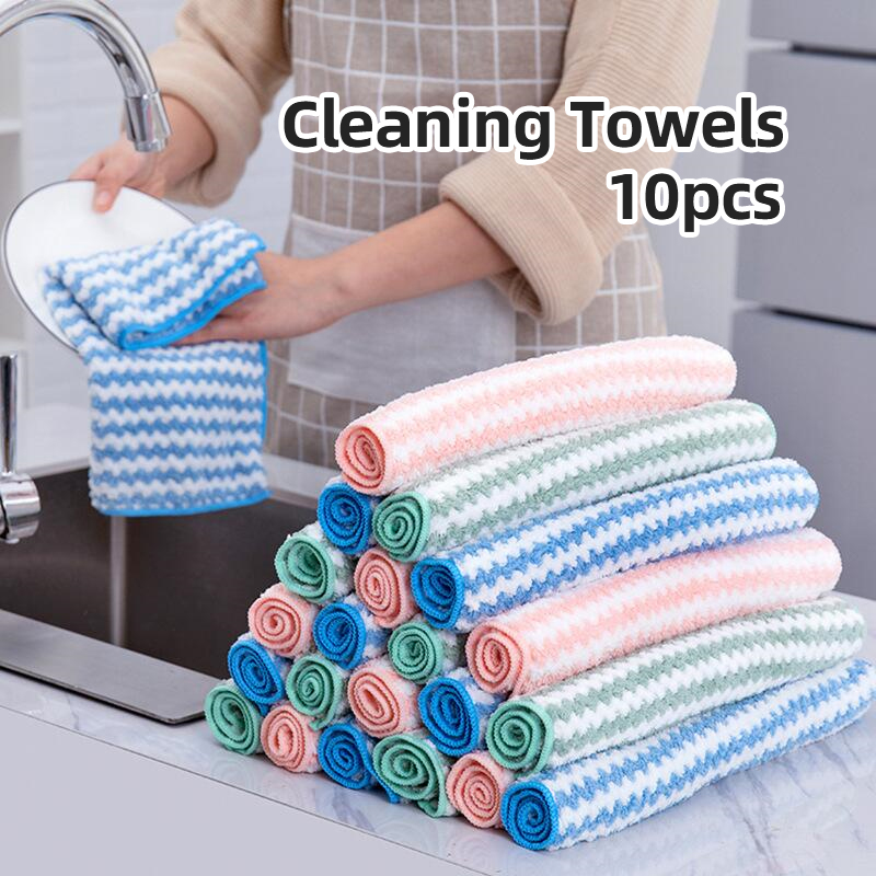 10 pcs Kitchen workbench cleaning rag, soft and absorbent dish cloths ...