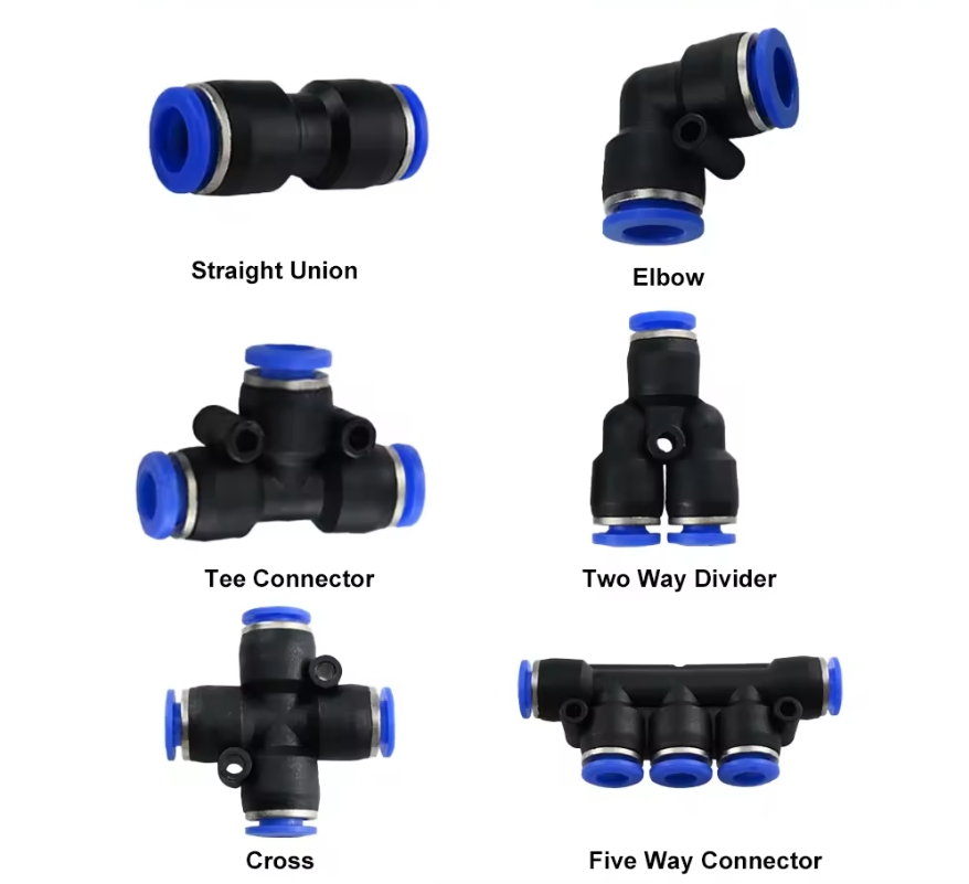 Pneumatic couplings Push-in connector pneumatic tube quick couplings ...