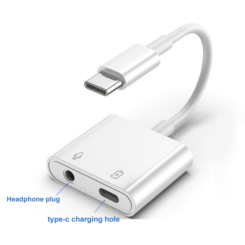 USB Type C to 3.5mm Audio Adapter, Type C Fast Charging dongle ...