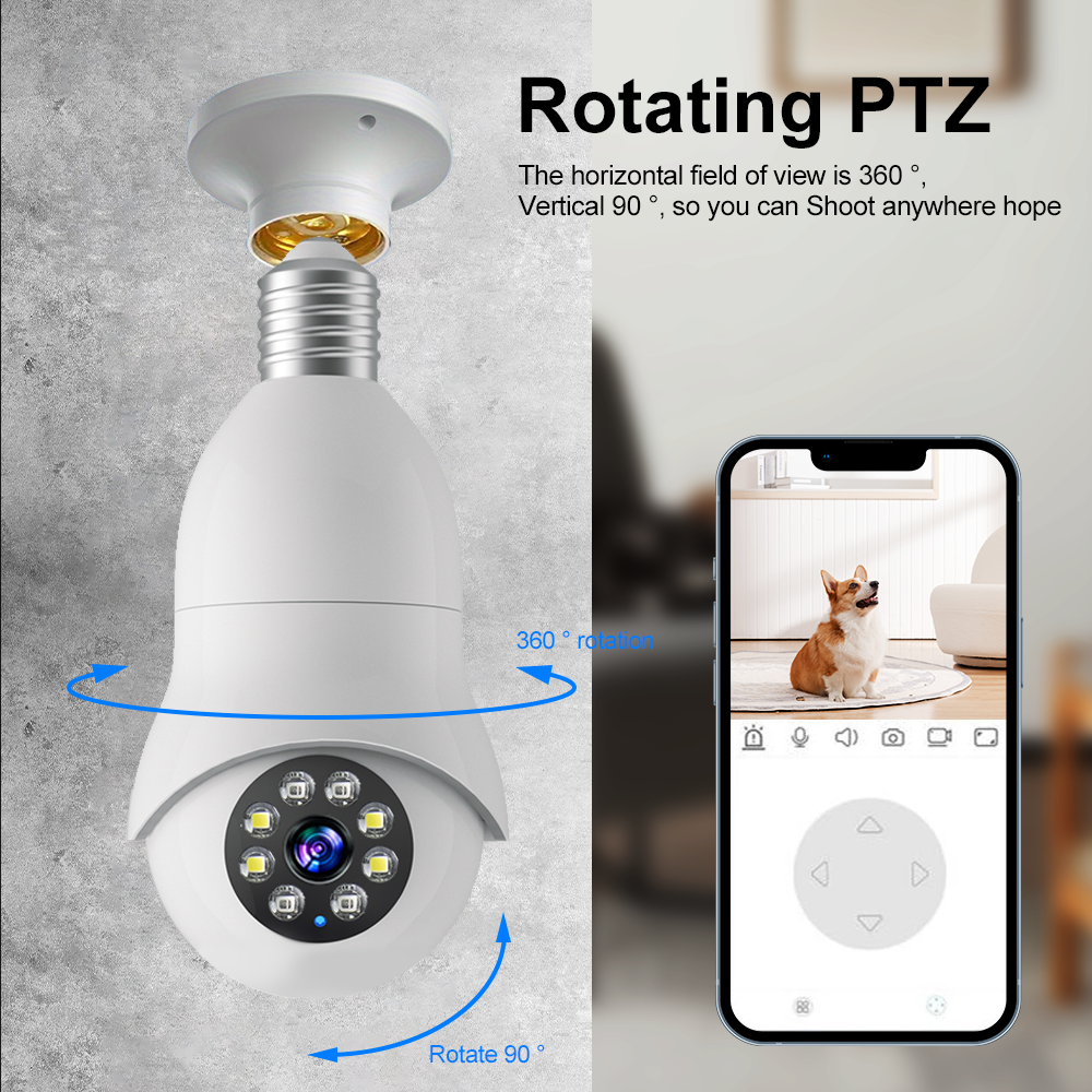5G Wifi IP E27 Bulb Surveillance Camera Night Vision Wireless Home ...