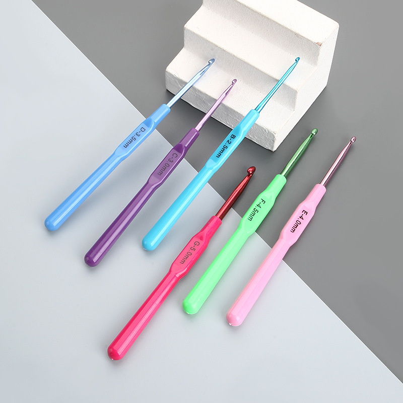 Handmade weaving tool crochet set, colored metal crochet, 6-piece ...