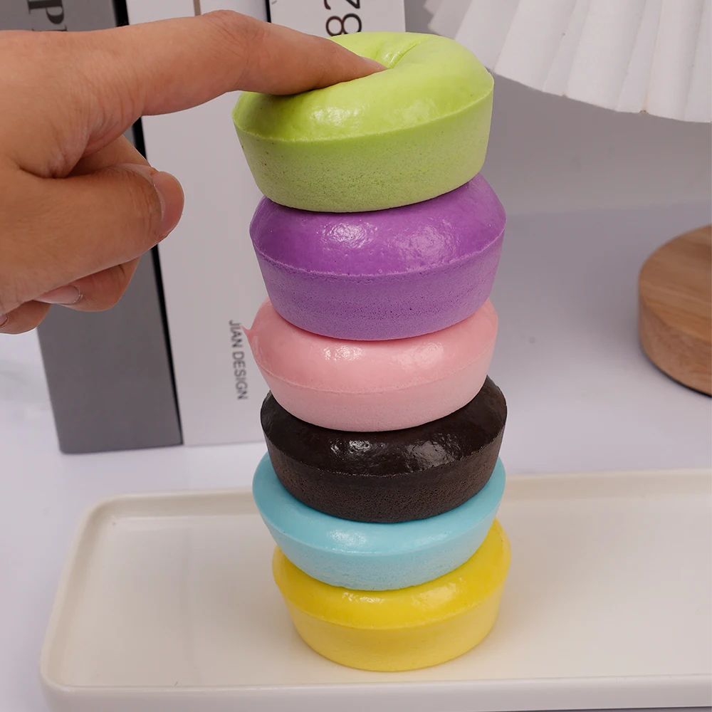 5PCS Macaroon Cake Kneading Toys Soft Waxy Extrusion Slow Rebound ...