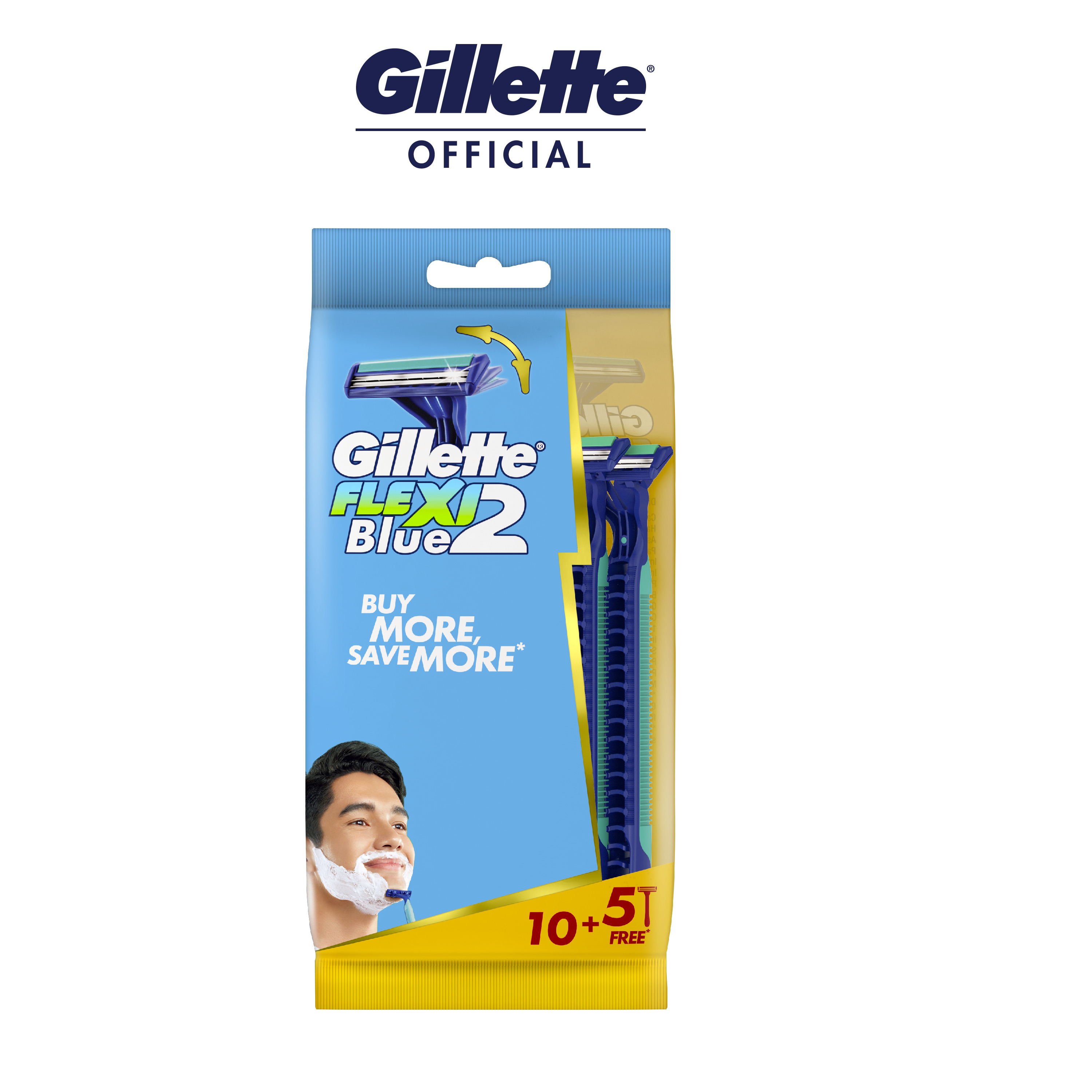 Gillette Blue 2 Flexi – 15 Disposable Razors (10+5) | Shopee Malaysia