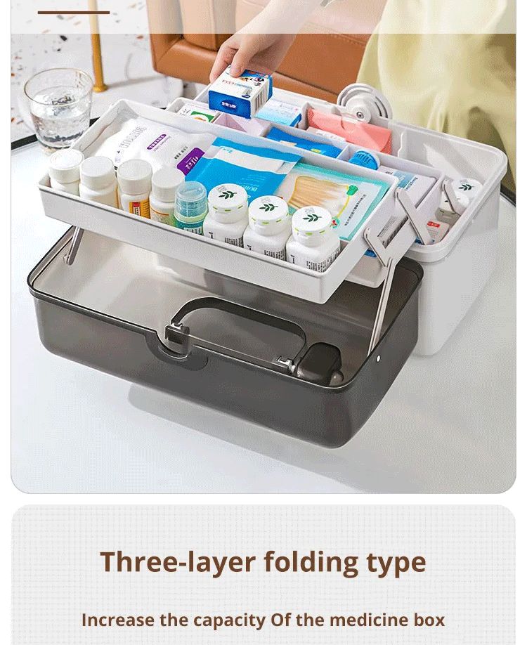 1pc White Large Capacity Medicine Box For Home Medicine Storage Multi ...