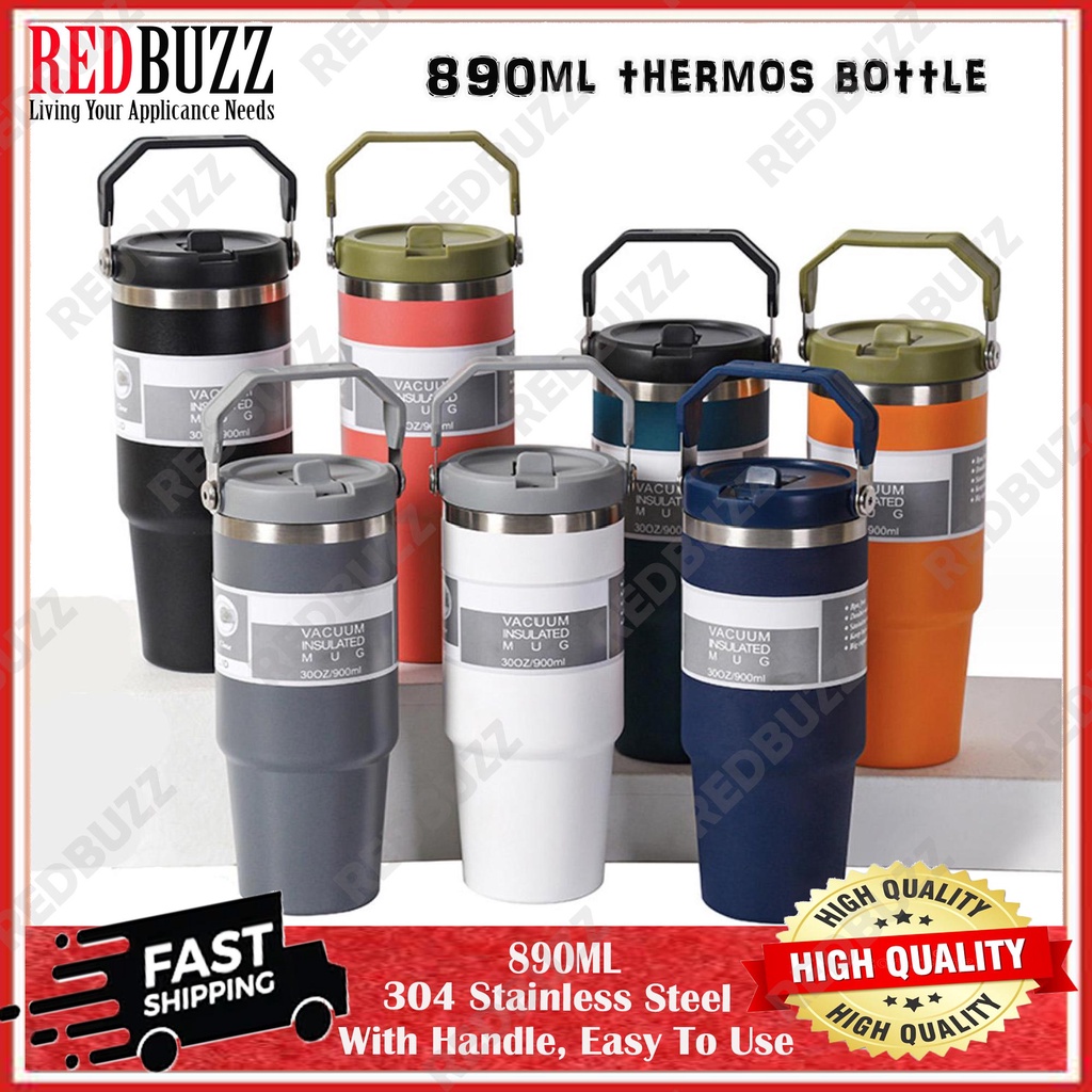 304 Stainless Steel Handheld Thermos Bottle Insulated Vacuum Tumbler Hot &Cold Thermos Cup Mug ...
