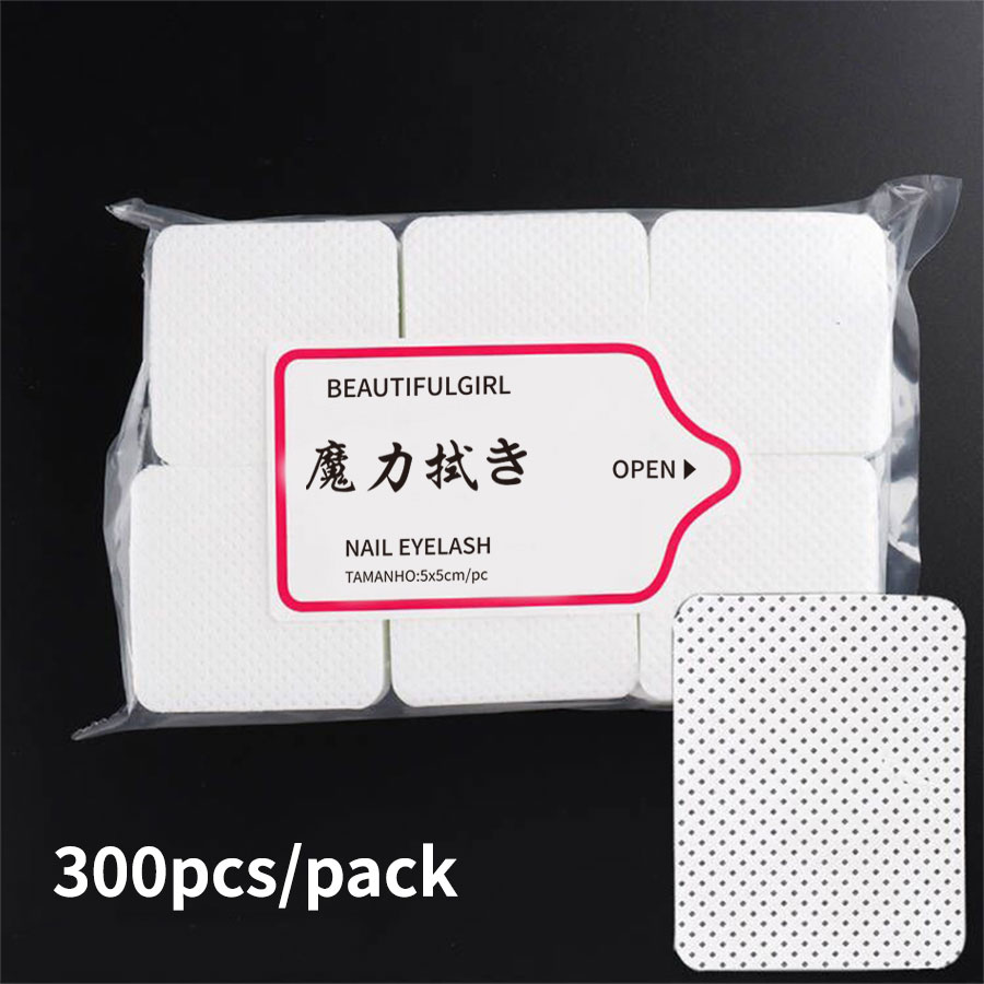 300pcs Pink Pack Nail Polish Remover Nail Wipes Lint-free Wraps Pads ...