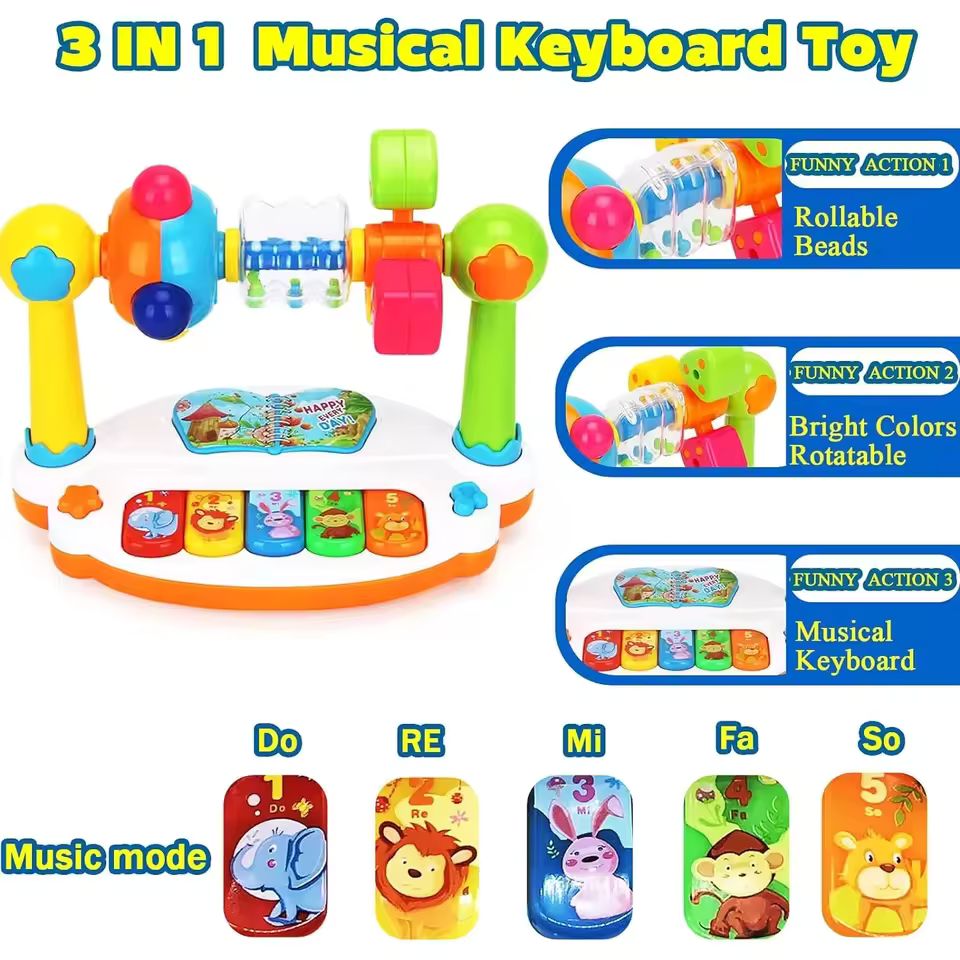 baby piano toys kids rotating music keyboard light sound, musical toy ...