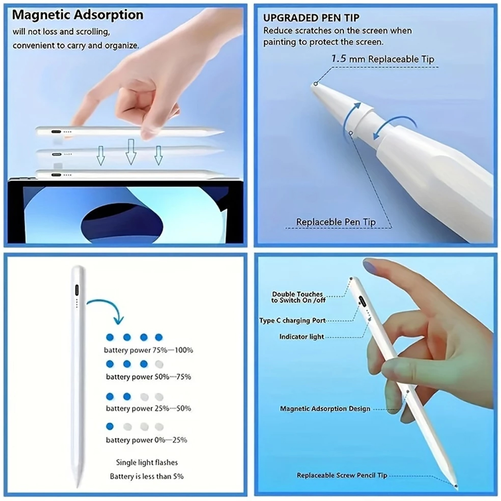 5-color Capacitive Stylus for Android/ios Tablets - Universal Touch ...