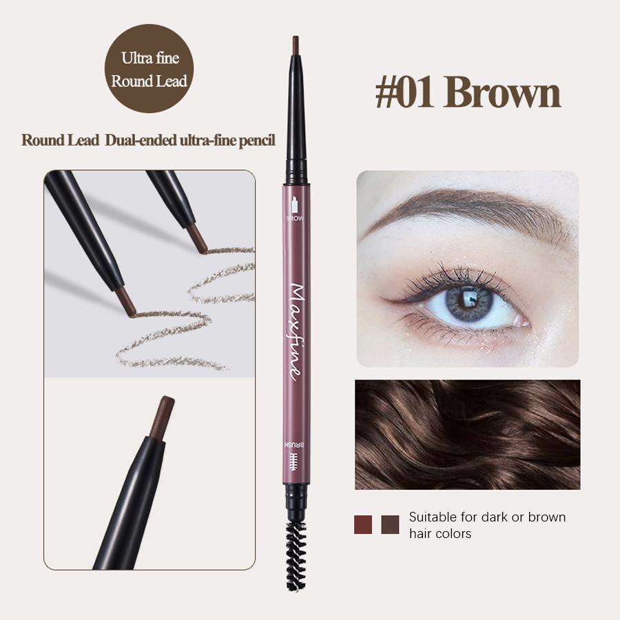 Double-head Extremely Thin Eyebrow Pencil High Pigment Waterproof Non-fading Suitable For ...