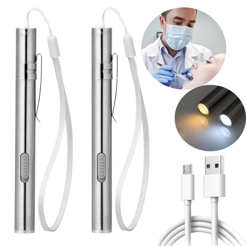 Handy Rechargeable Stainless Steel Led USB Pen Light for Doctor Nurse ...