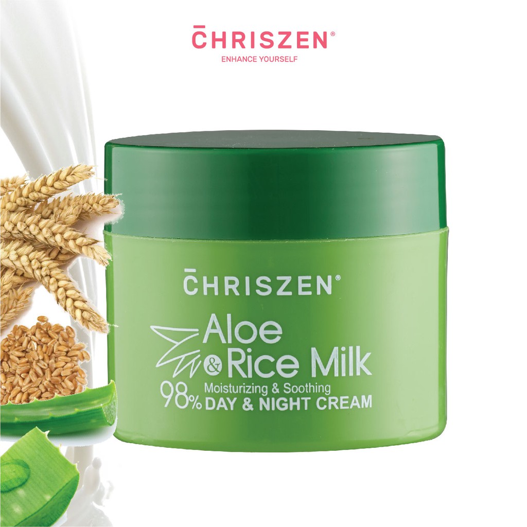 Chriszen 98% Aloe Vera & Rice Milk - Day & Night Cream (50ml) | Shopee ...