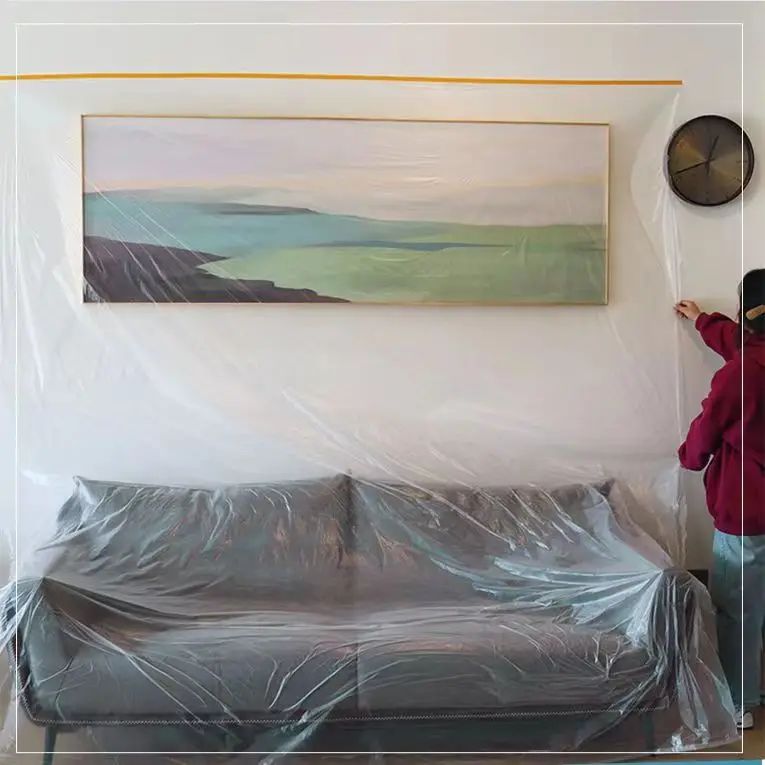 Portable Foldable Protective Film - 20m Oil Painting Dust Cover Plastic ...