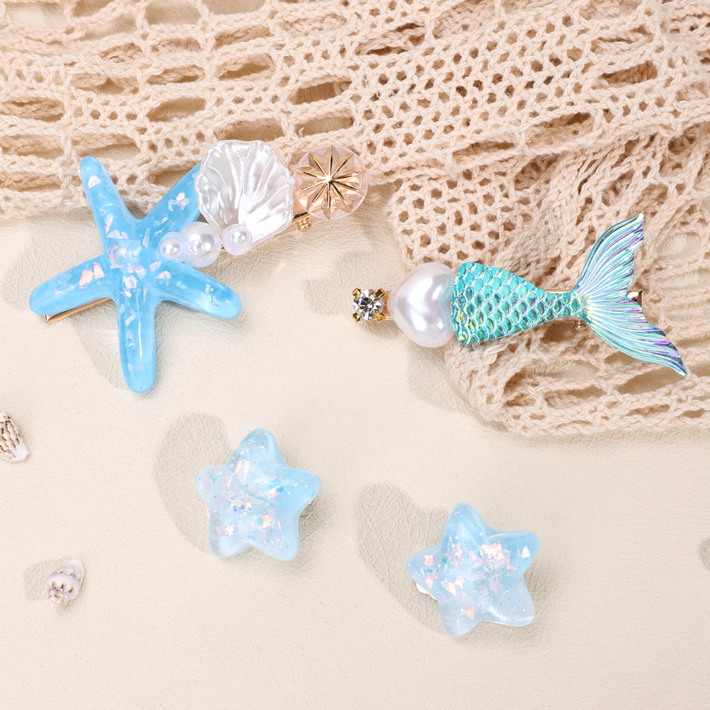 Princess Frozen Barrette Ocean Mermaid Hairpin Hearwear Side Hair and ...