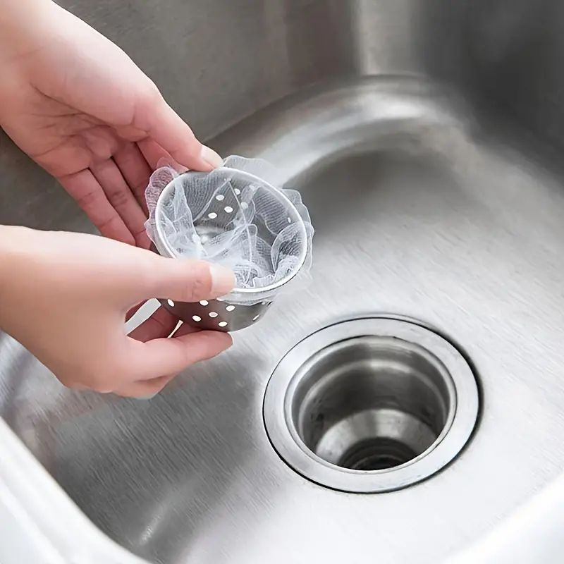 120 Pieces Kitchen Sink Strainer Mesh Bag, Disposable Mesh Sink ...