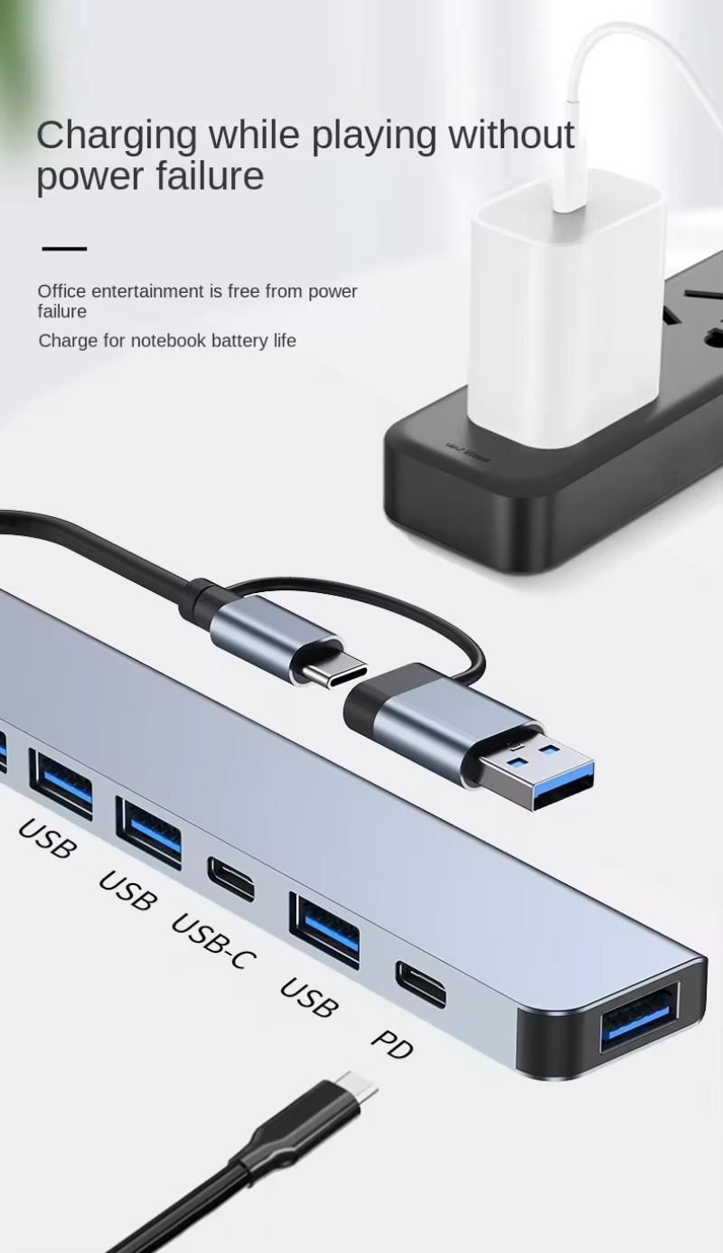 New New 7 in 1 USB C Hub Splitter Data Adapter USB30 Docking Station ...