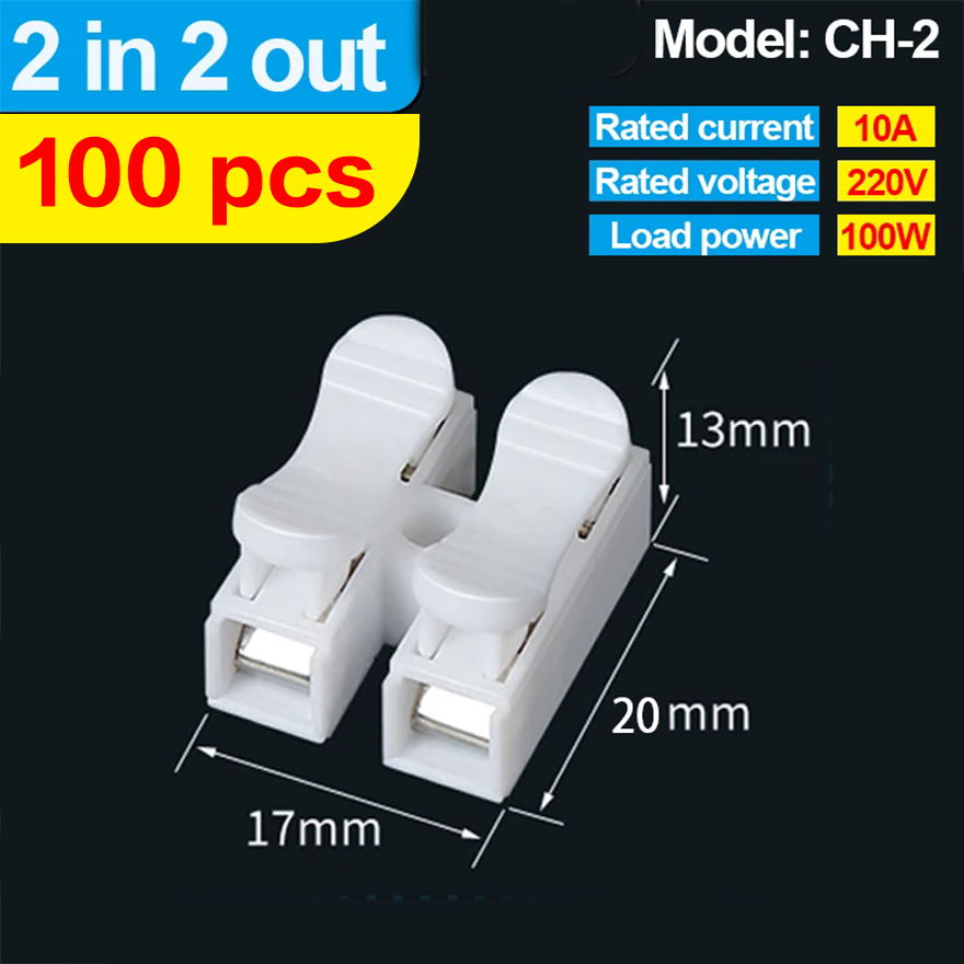 CH2 Quick Splice Lock Wire Connectors 2Pins Electrical Cable Terminals ...