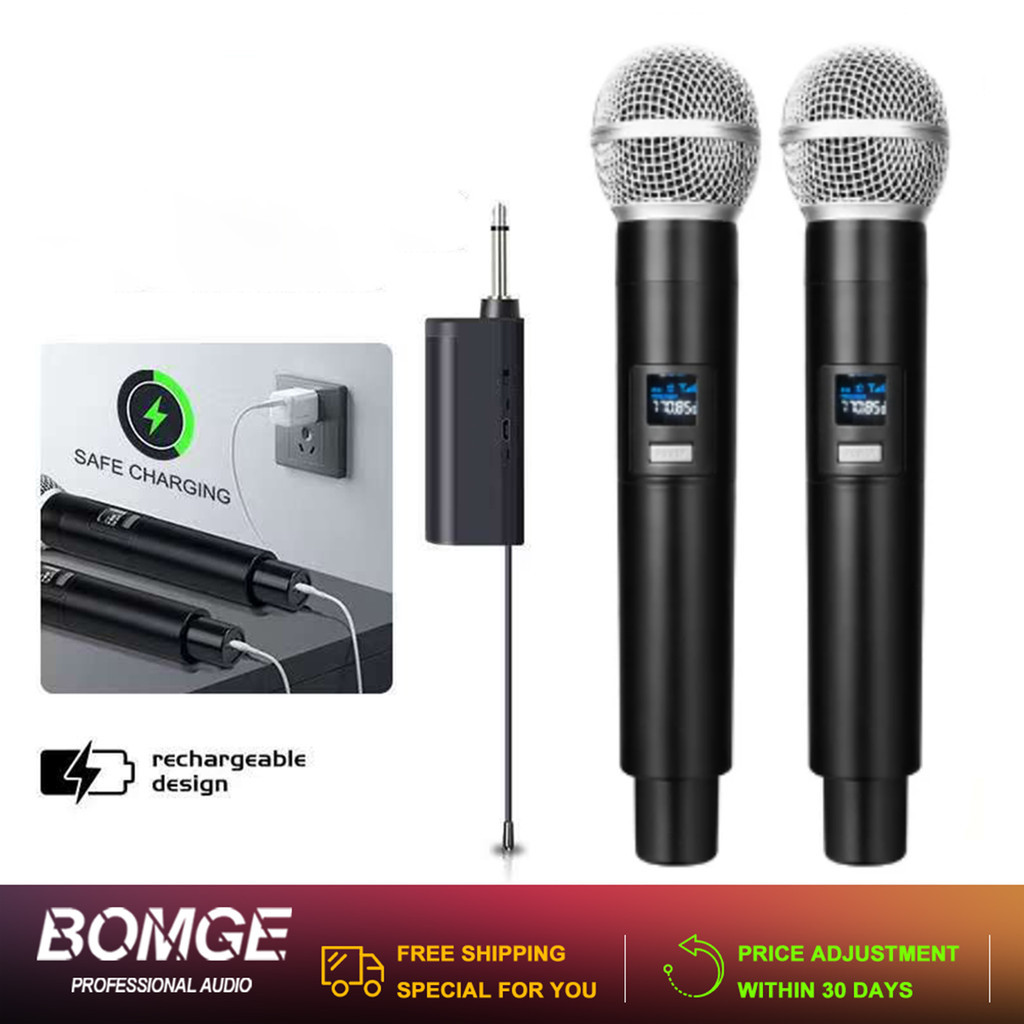 BOMGE Wireless Microphone UHF Professional Handheld Mic for Party Karaoke Church Meeting Gift ...