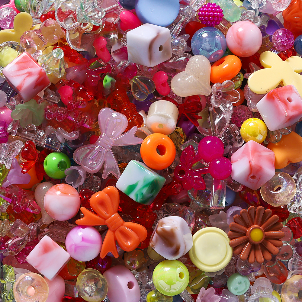 20g Pack Mixed Acrylic Beads Irregular Color for Creative DIY Jewelry ...