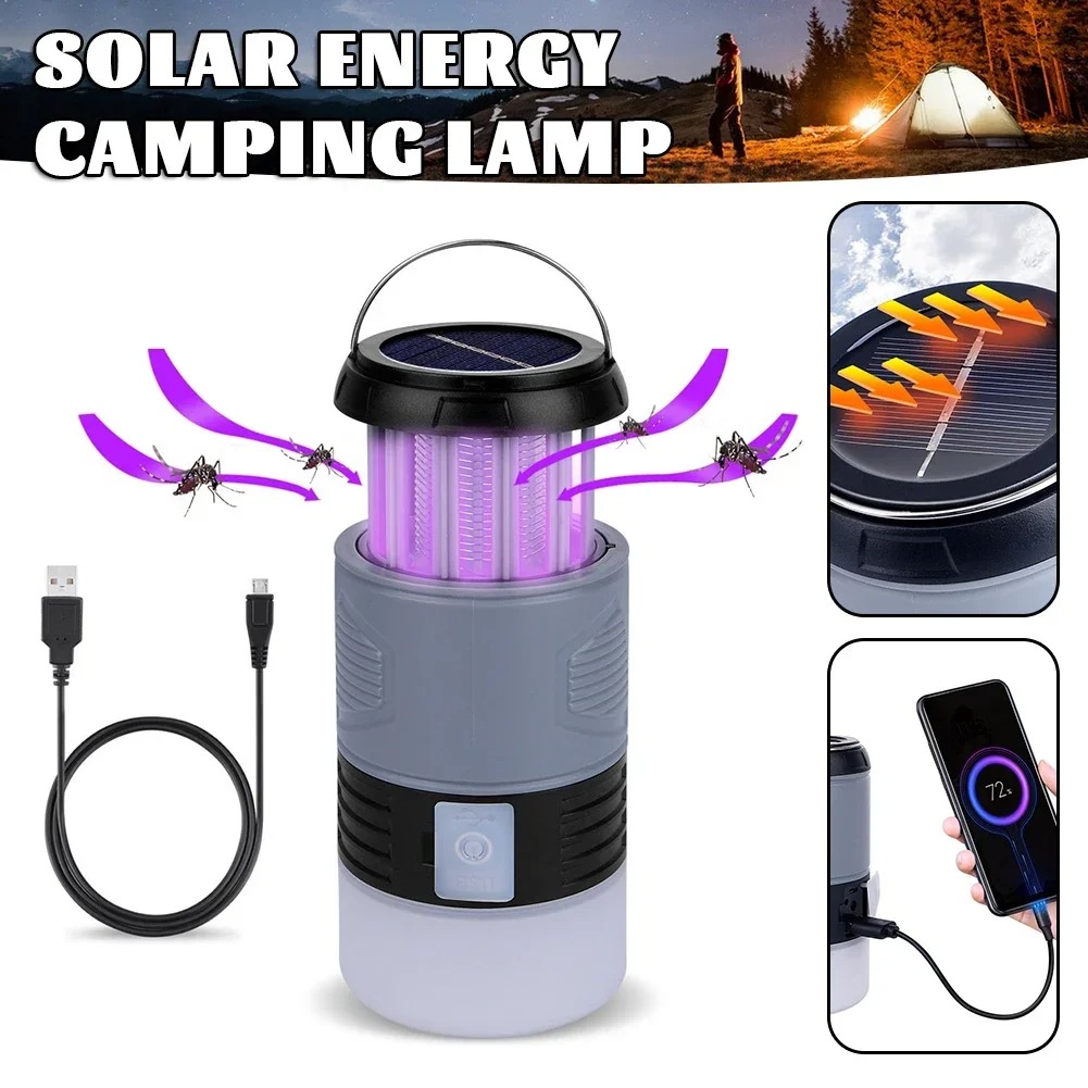 XIWANGFIRE LED Solar Mosquito Killing Lamp Camping light UV Electric ...