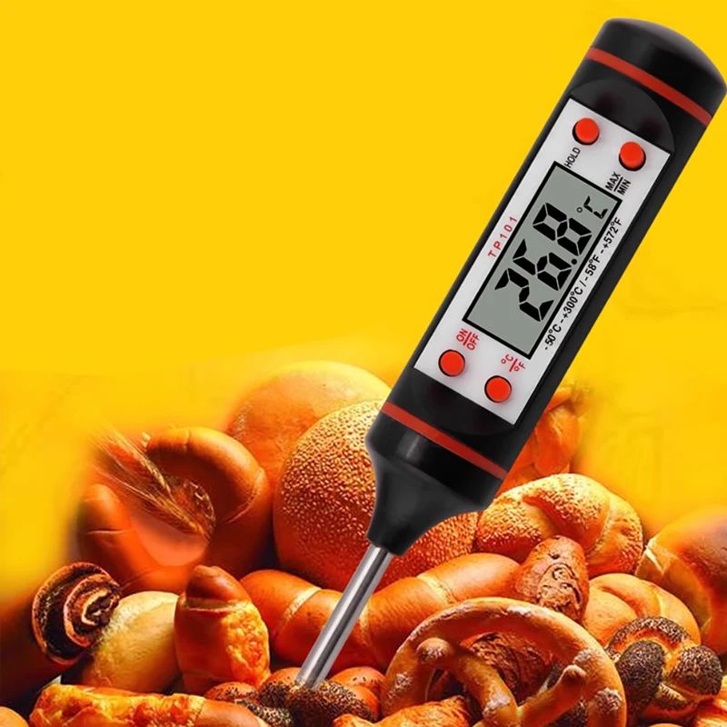 1pc Kitchen Food Baking Digital Thermometer Black Electronic Probe ...