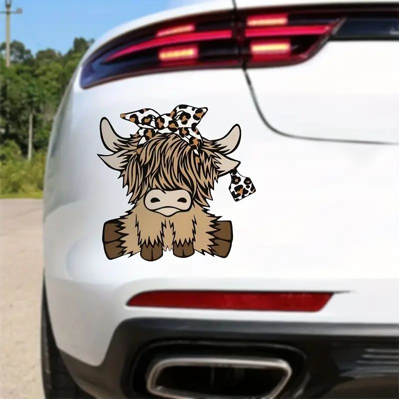 Adorable Highland Cow Car Stickers For Car Truck Motorcycle Laptop ...