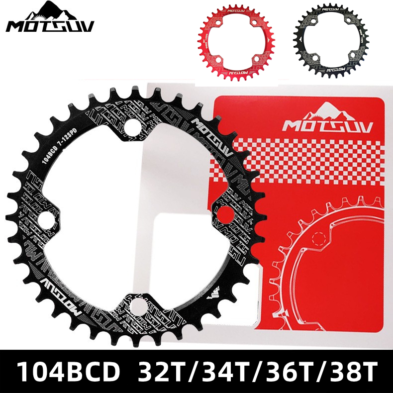 Bicycle Crank 104BCD Round Shape Narrow Wide MTB Chainring Bicycle Chainwheel Bike Circle ...