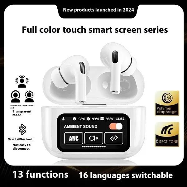 2024 New Touch Screen ANC Wireless Headset TWS Noise Cancelling Earbud ...