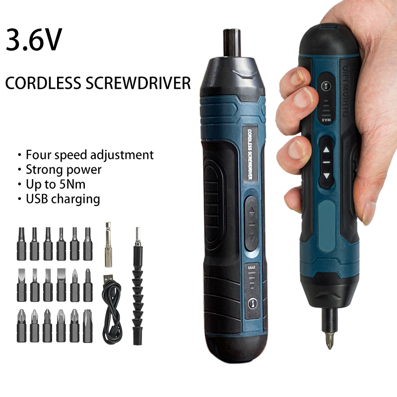 Torque Adjustment Straight Handle 3.6V Electric Screwdriver Small Multi ...